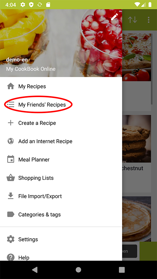 Friends' recipes - Cookmate
