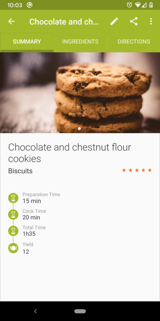 Open your recipes on your Android Wear watch v2 - Cookmate