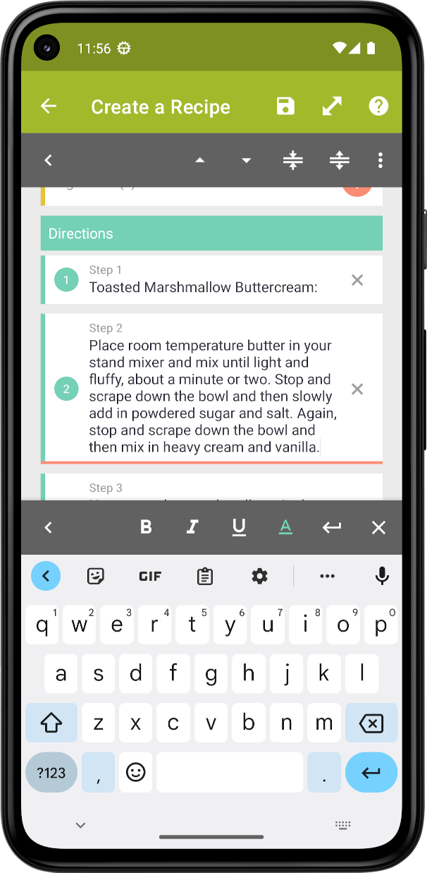 Create or edit a recipe - Cookmate