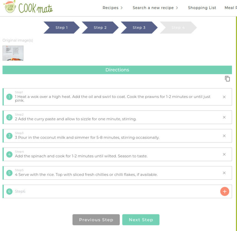 Import a recipe from photos - Cookmate